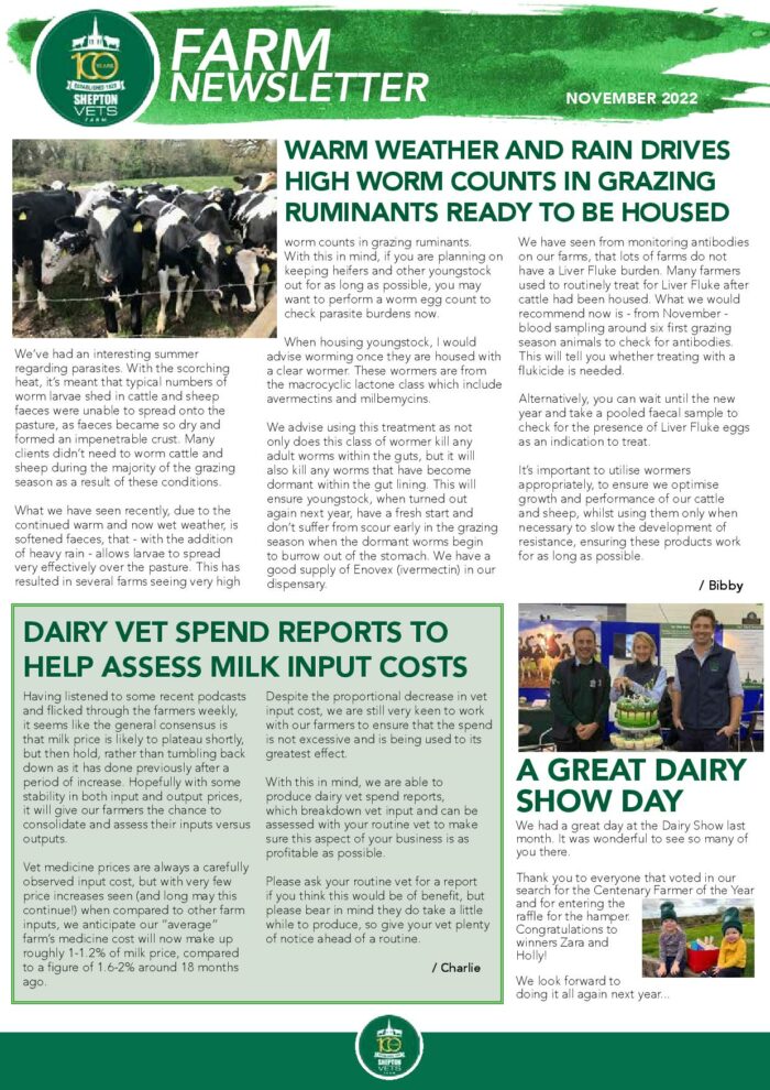 November 2022 Farm Newsletter | sheptonvets : sheptonvets