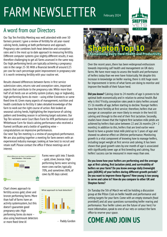 Farm Insights: February 2024 Newsletter : sheptonvets
