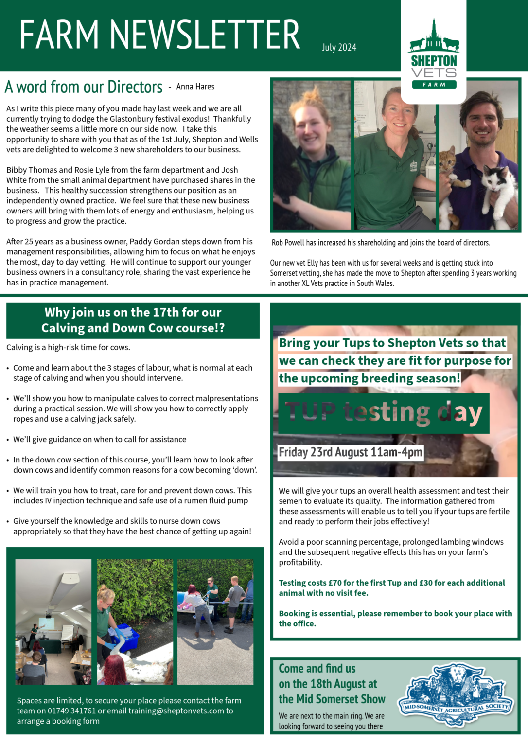 Farm Insights: July 2024 Newsletter : sheptonvets